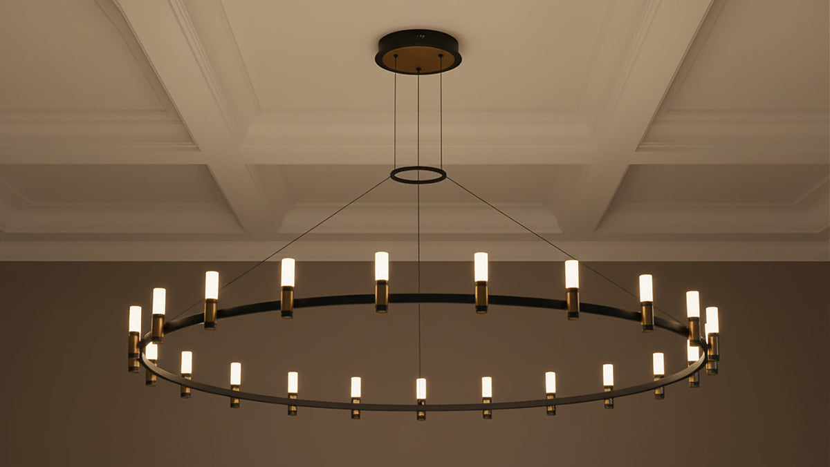 The Roscoe LED Collection | Black & Brass Modern Chandeliers | Lights.com
