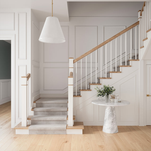 Luca Large 18" Conical Pendant, White Fabric Shade with Satin Brass ...