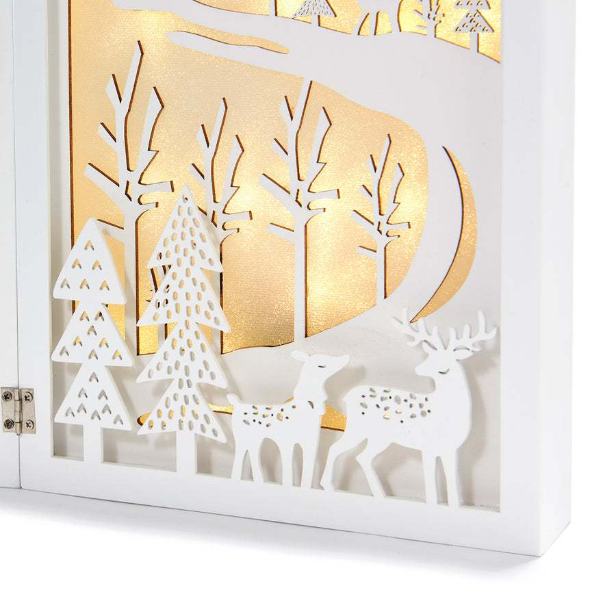 Winter Wonderland Pre-Lit LED Fold Out Wooden Advent Calendar with ...