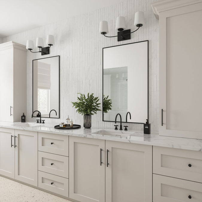Blake 3 Light Vanity, Matte Black with Opal Glass – Lights.com