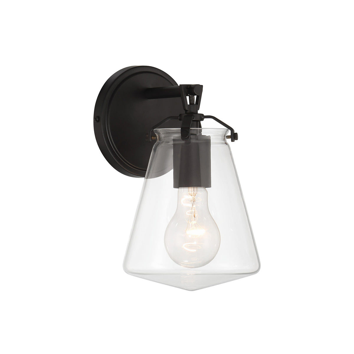 Addison Wall Sconce, Matte Black with Clear Glass Shade – Lights.com