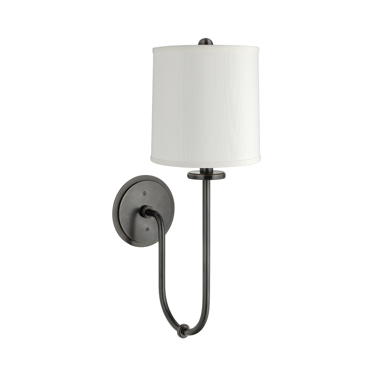 Hayden Wall Sconce 20", Old Bronze with White Fabric Shade – Lights.com