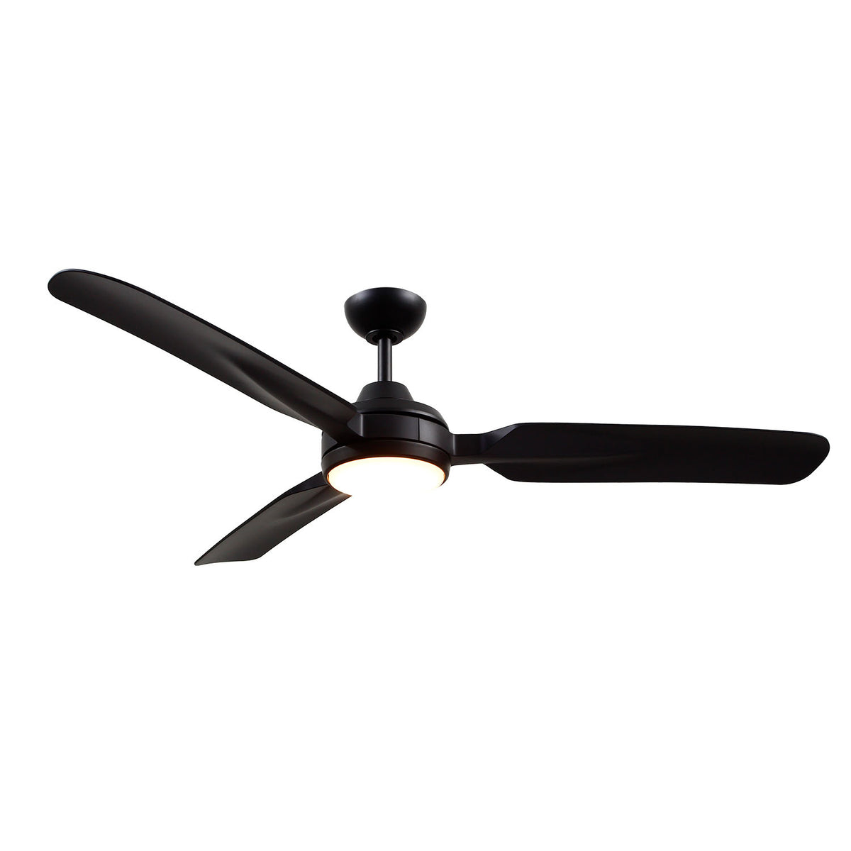 Hobbs Ceiling Fan 60", Matte Black with LED Light, 6-Speed Reversible ...