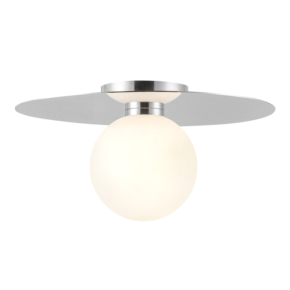 Sol LED Flush Mount 14", Chrome & Opal Glass – Lights.com