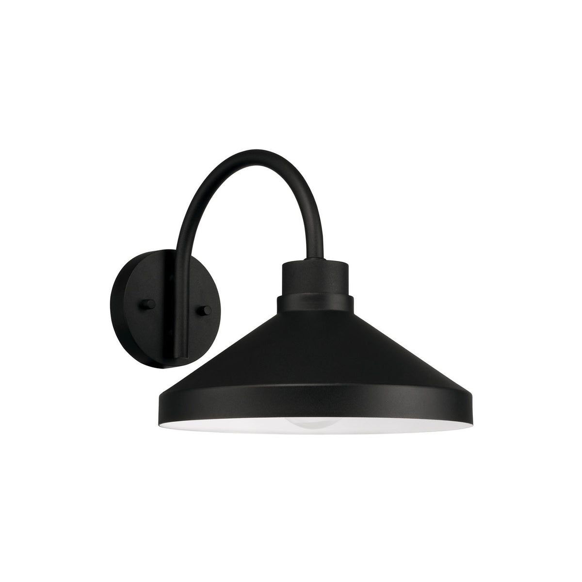 Eton Outdoor Wall Light, Small 11" Black Modern Barn Light with White ...