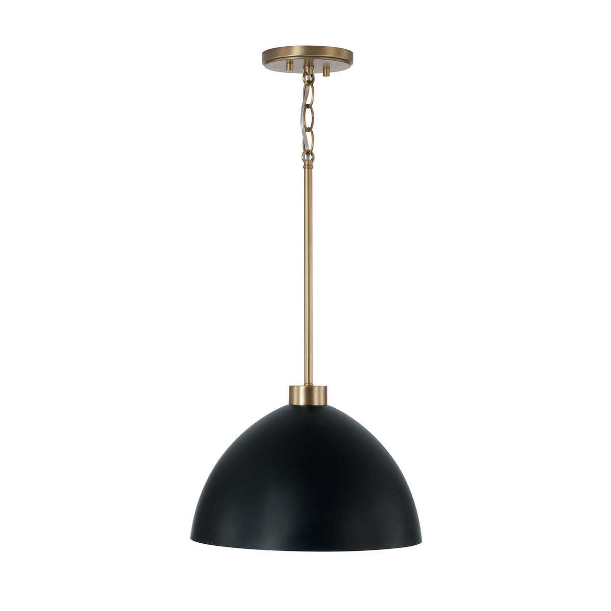 Cleo Pendant 13", Matte Black and Aged Brass – Lights.com