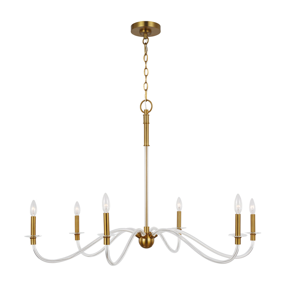Audrey 6 Light Chandelier 42", Modern Brass – Lights.com