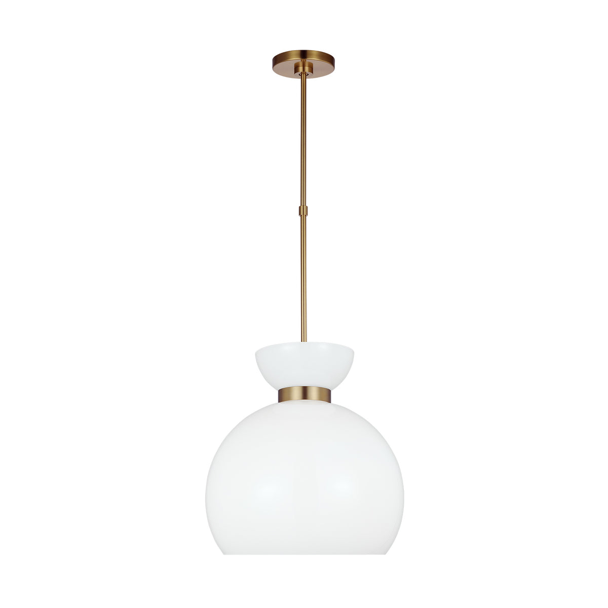 Matilda Medium Pendant 16", Modern Brass and Milk Glass – Lights.com