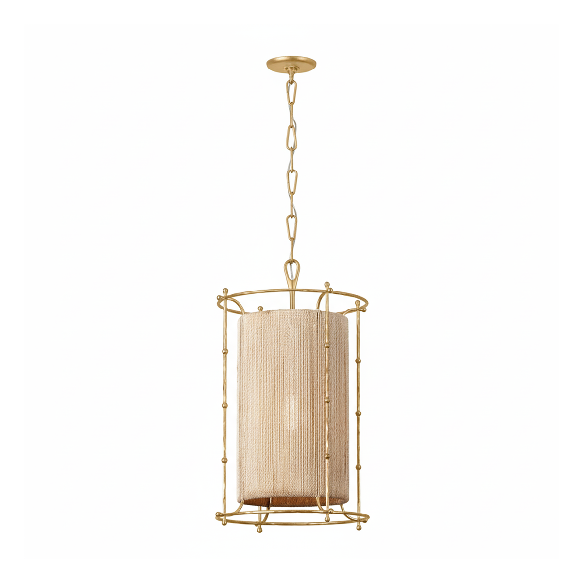 Valerie Pendant 15", Gold Leaf and Natural Rope – Lights.com