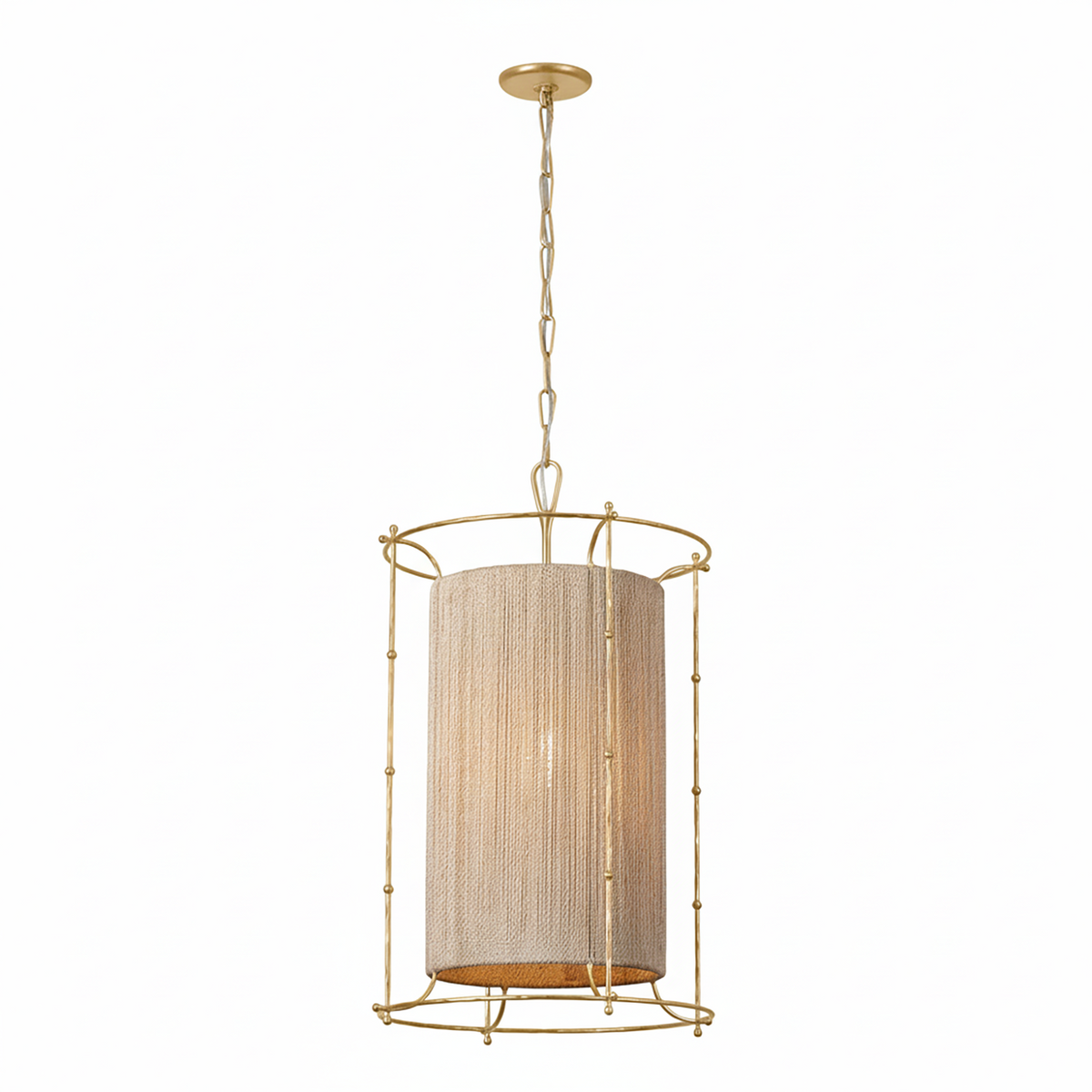 Valerie Pendant 20", Gold Leaf and Natural Rope – Lights.com